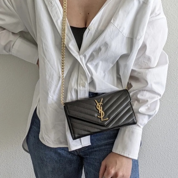 Yves Saint Laurent | Bags | Saint Laurent Monogram Ysl Woc Black Bag ...